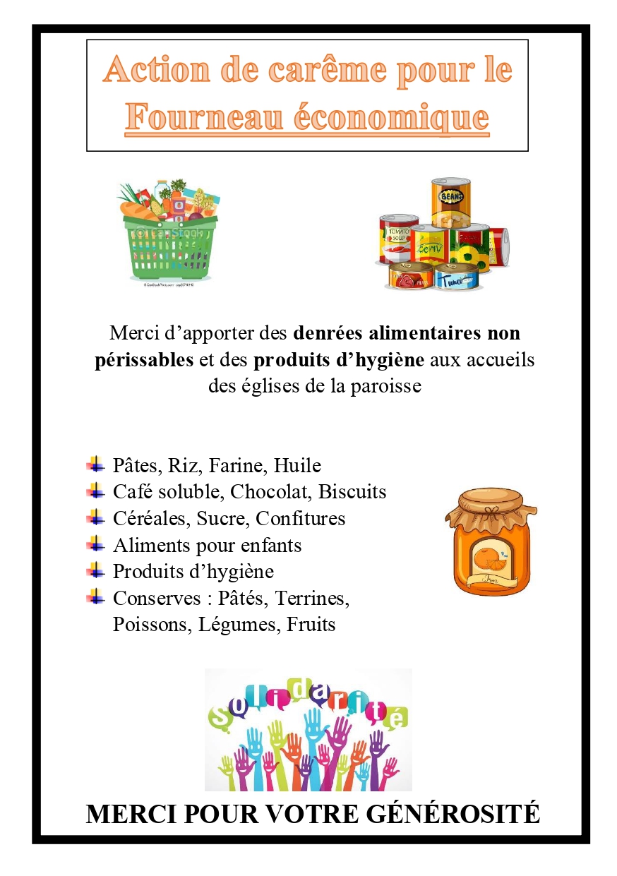 Actions de Carême à la Sainte Famille